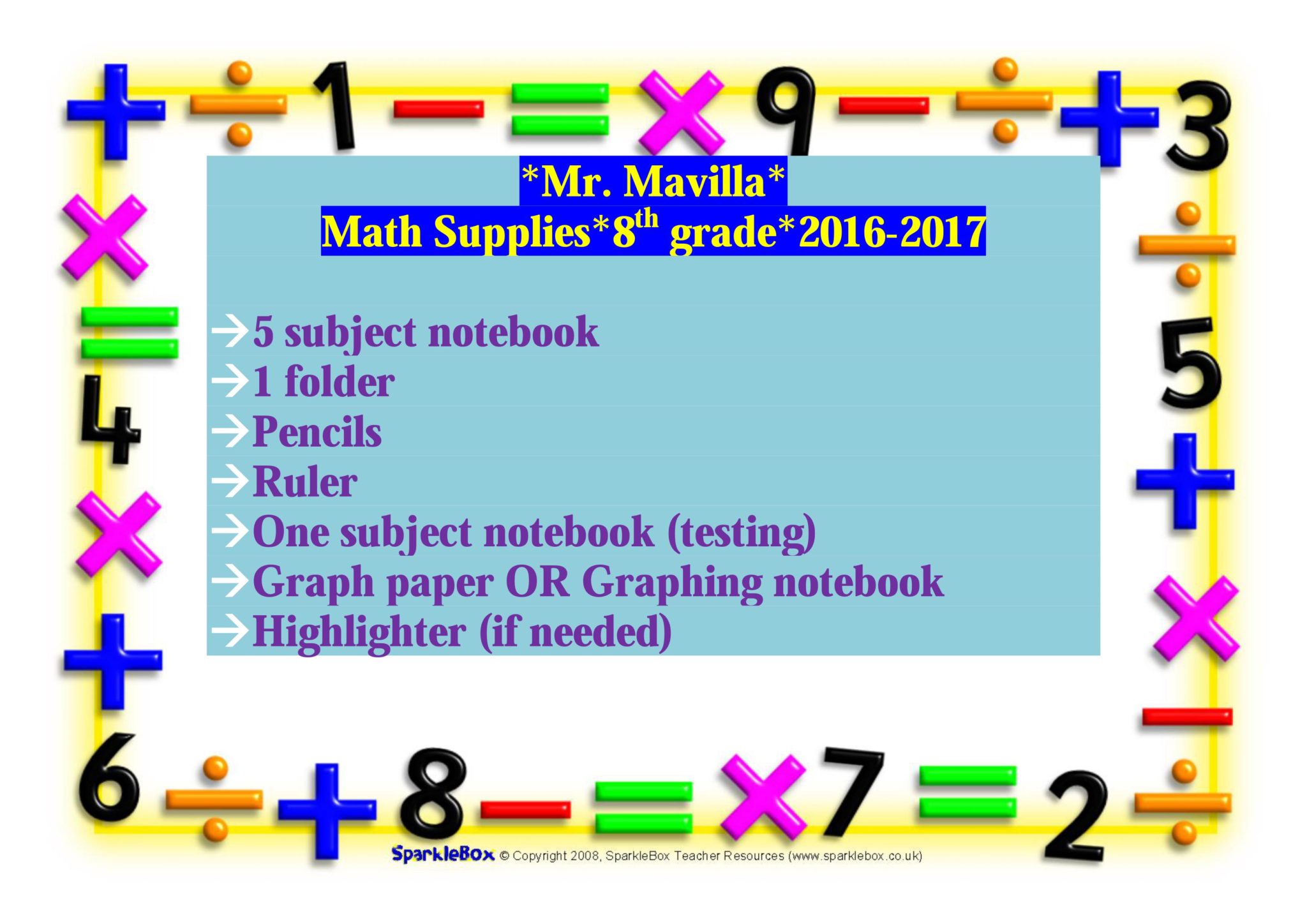 Rising 7th Graders Math Supplies Ridge Street Rising 7th Graders Math Supplies Ridge Street