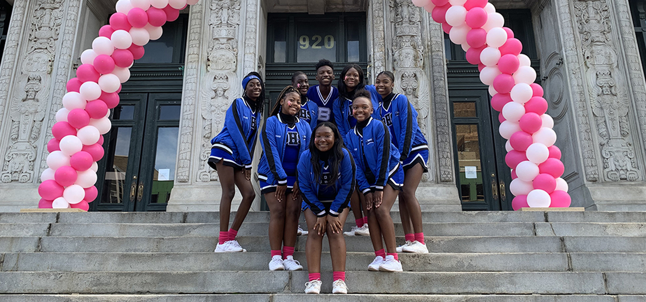 Barringer High School Cheerleaders participate in the Making Strides ...
