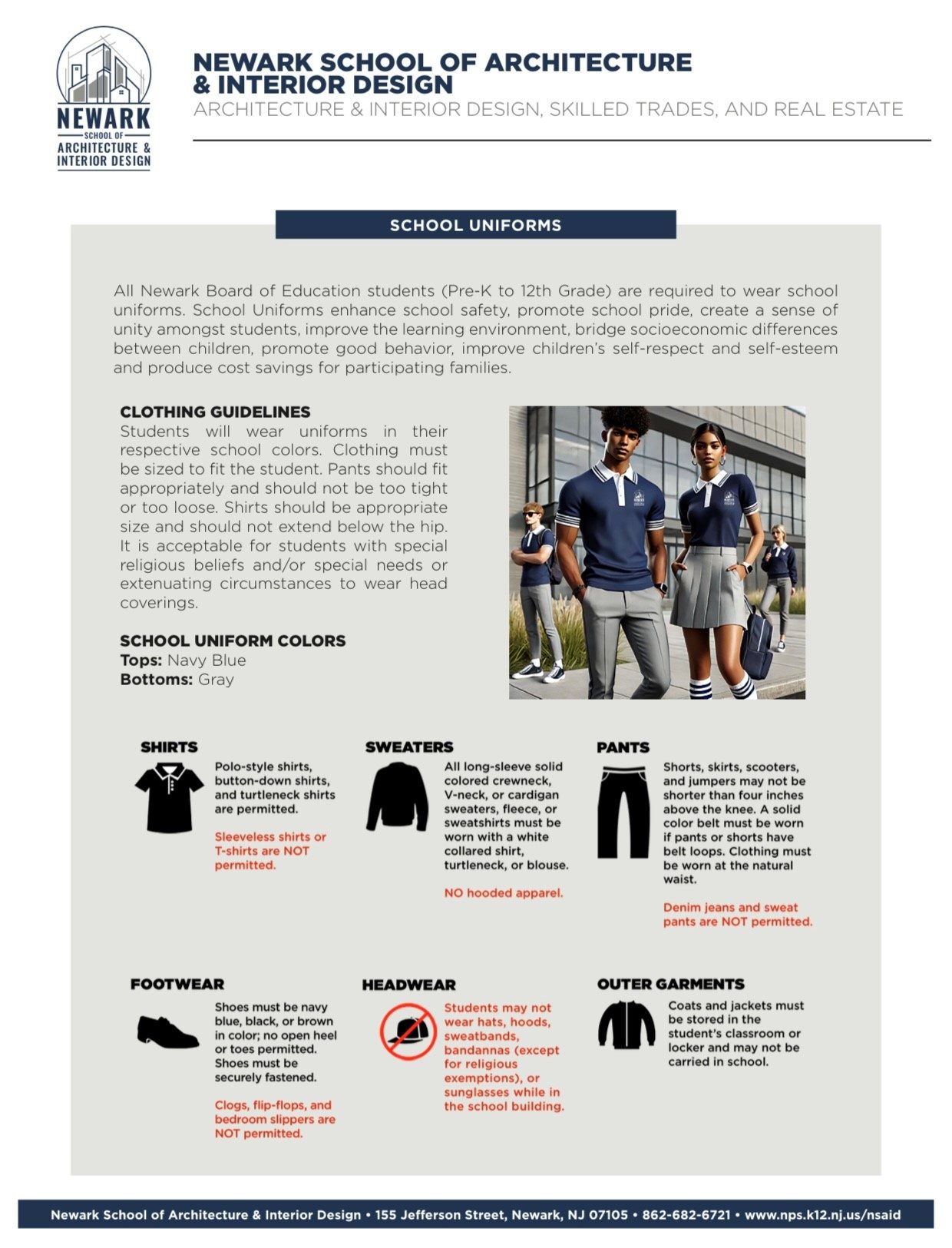 School Uniforms - Newark School of Architecture & Interior Design